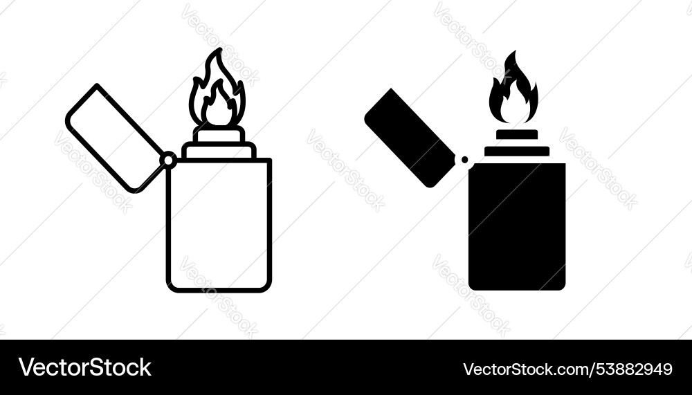 Lighter icon set Royalty Free Vector Image - VectorStock