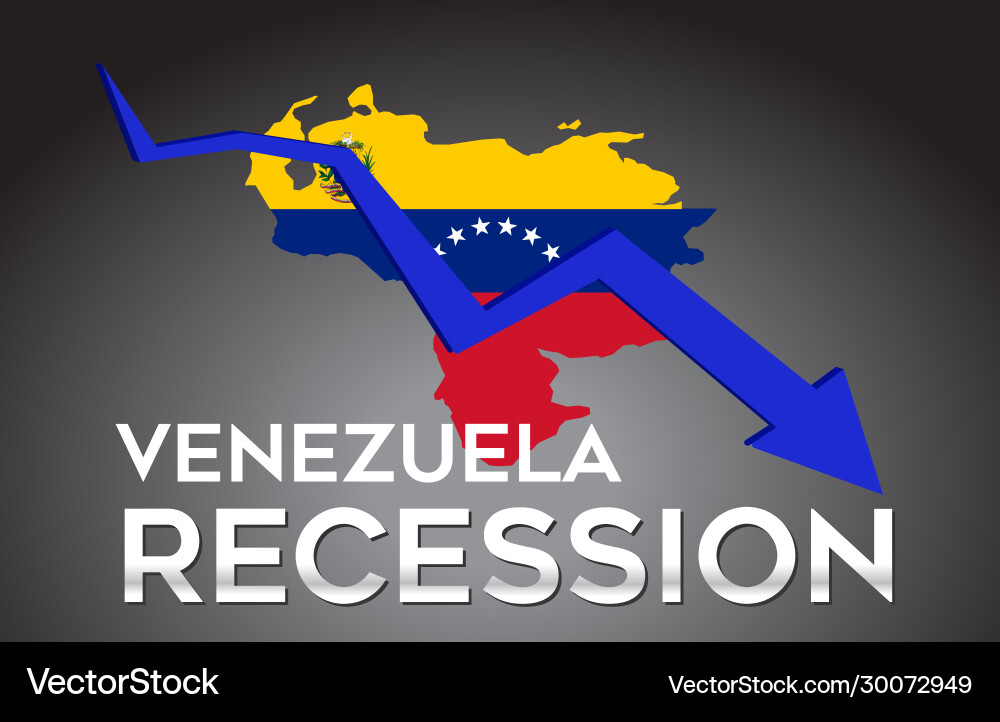 Map venezuela recession economic crisis Royalty Free Vector