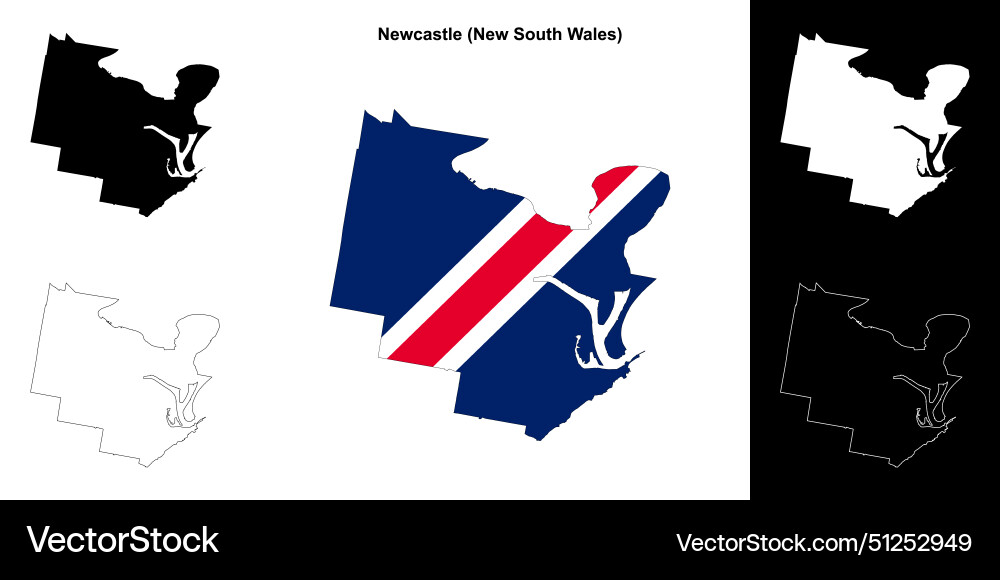 Newcastle outline map Royalty Free Vector Image