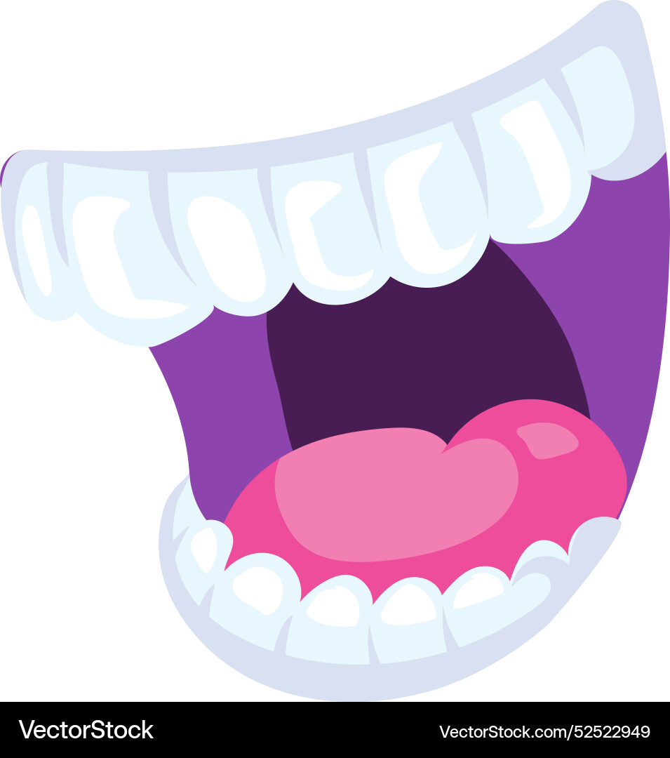 Open mouth cartoon screaming expression angry Vector Image