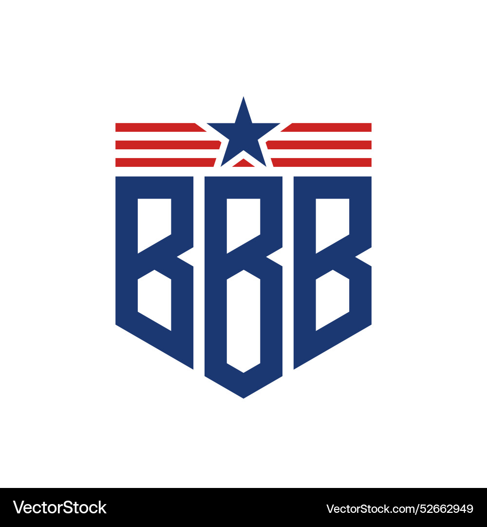 Patriotic bbb logo with star and american flag Vector Image