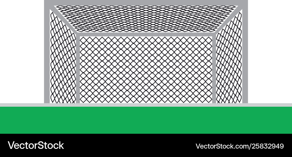 Soccer goal on playfield frontview symbol Vector Image