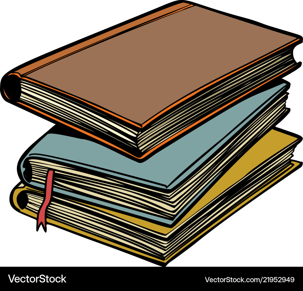 Stack of books library and reading Royalty Free Vector Image
