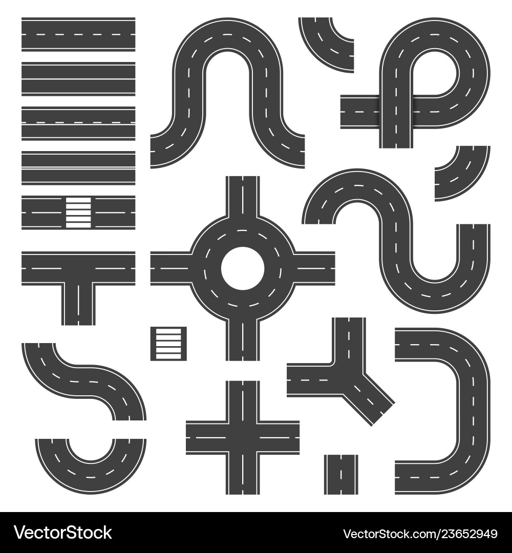 Road Top View Vector Premium Vector | Top View Of Road Map Design