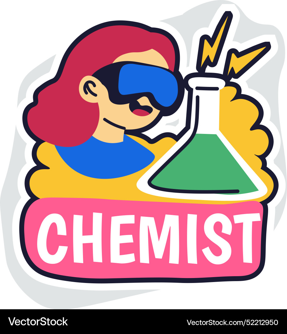 A cartoon chemist Royalty Free Vector Image - VectorStock