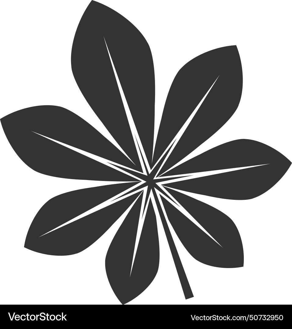 Chestnut leaf black icon park tree symbol Vector Image