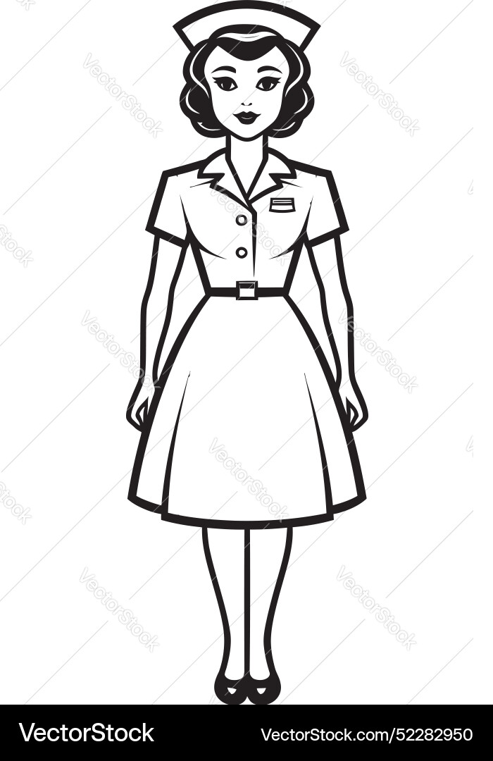 Compassionate connection symbol nurse hat black Vector Image