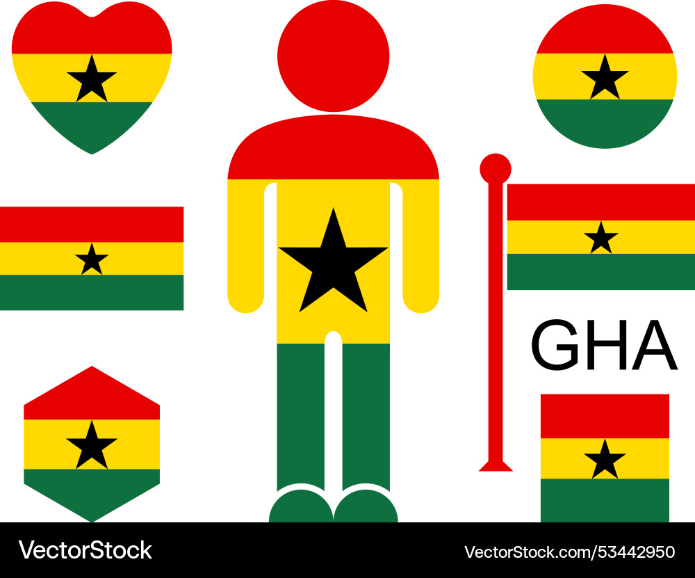 Ghanaian flag Royalty Free Vector Image - VectorStock