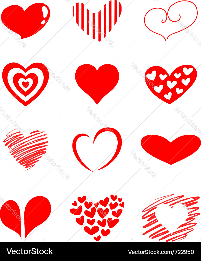 Heart set Royalty Free Vector Image - VectorStock