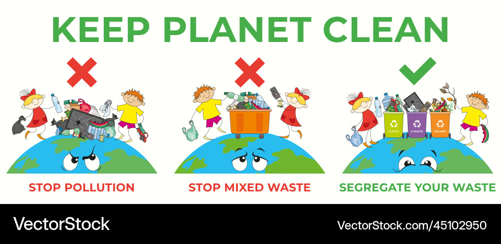 Keep the planet clean poster Royalty Free Vector Image