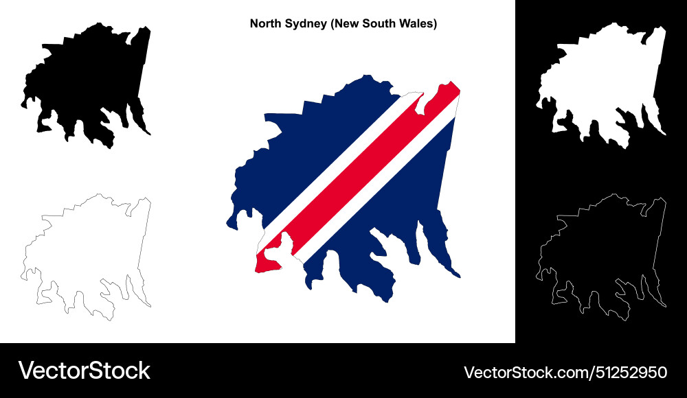 North sydney outline map Royalty Free Vector Image