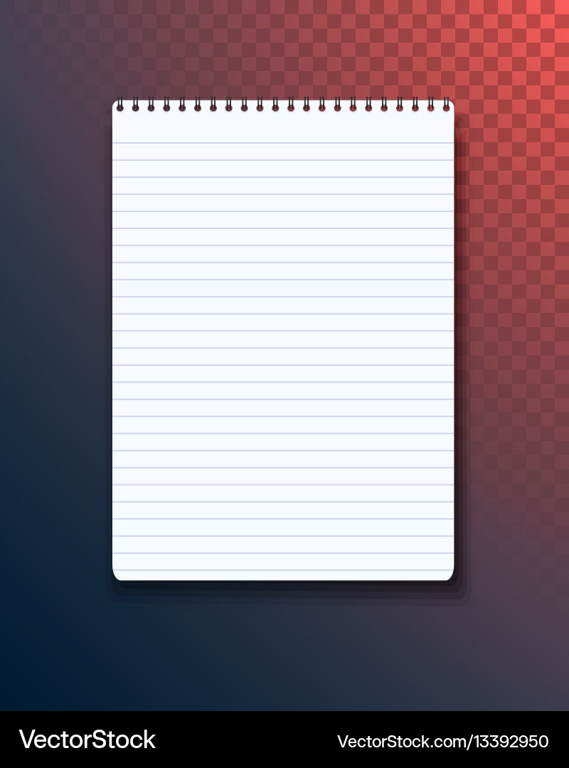 Notepad paper notebook template Royalty Free Vector Image