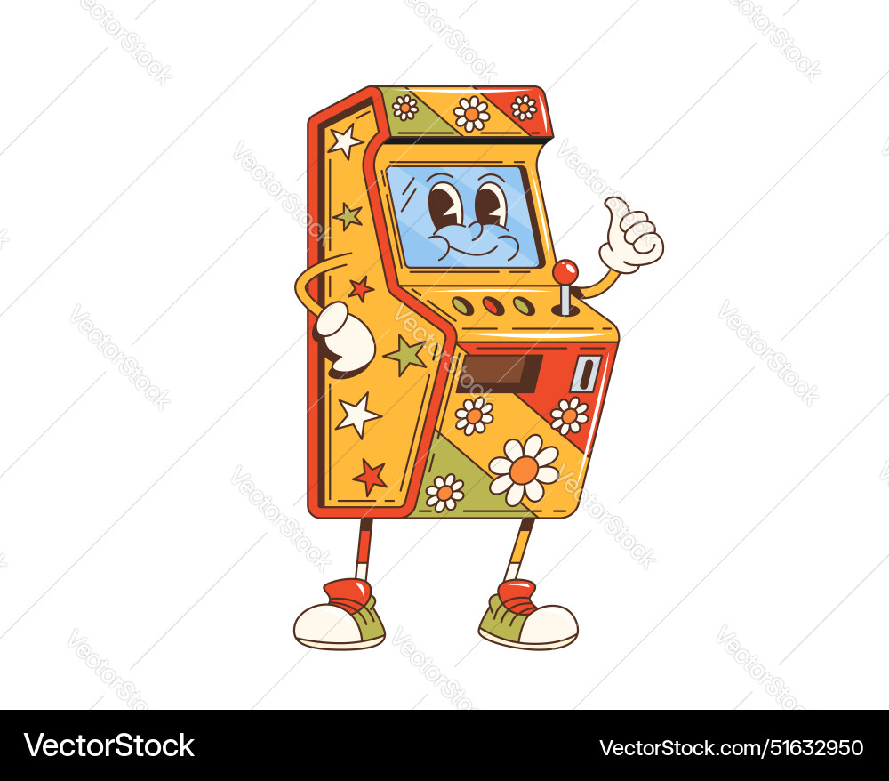 Retro Slot Machine Character Royalty Free Vector Image
