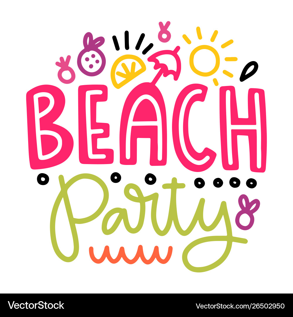 Summer lettering composition with decor Royalty Free Vector