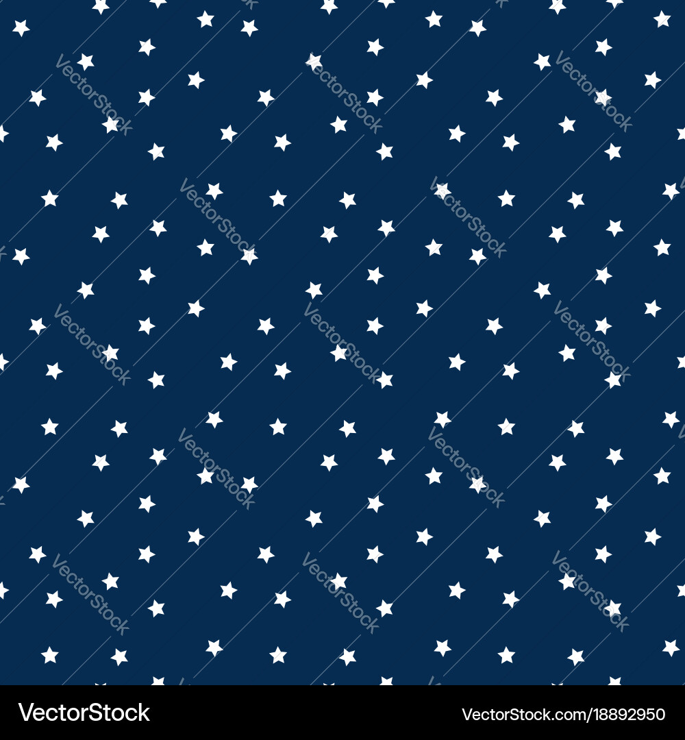 White stars on navy background seamless pattern Vector Image