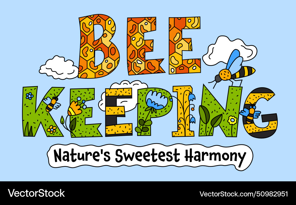 Beekeeping practices be bee friendly and kind Vector Image