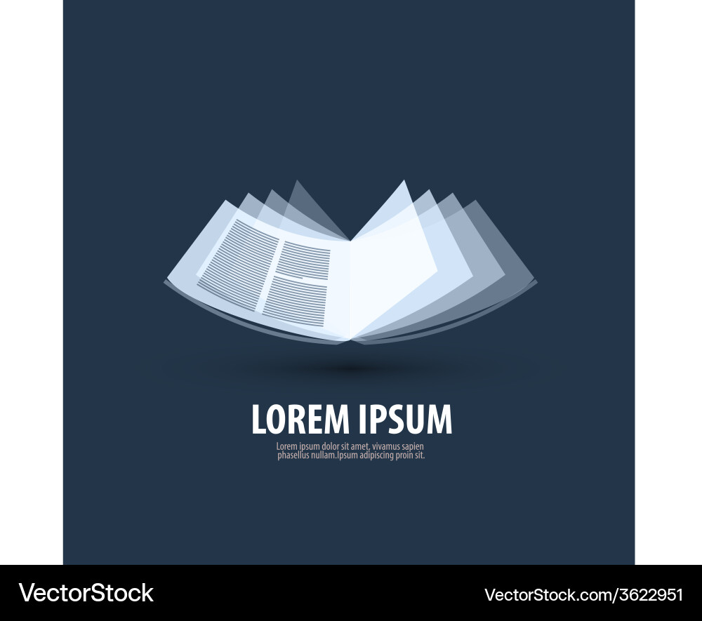Book logo icon sign emblem template Royalty Free Vector
