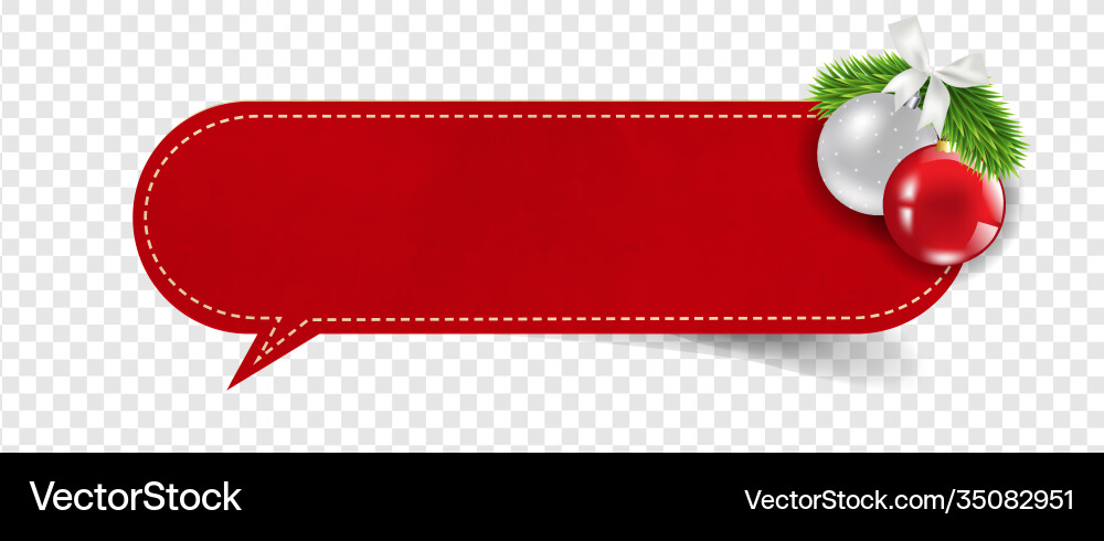 Christmas tag isolated transparent background Vector Image