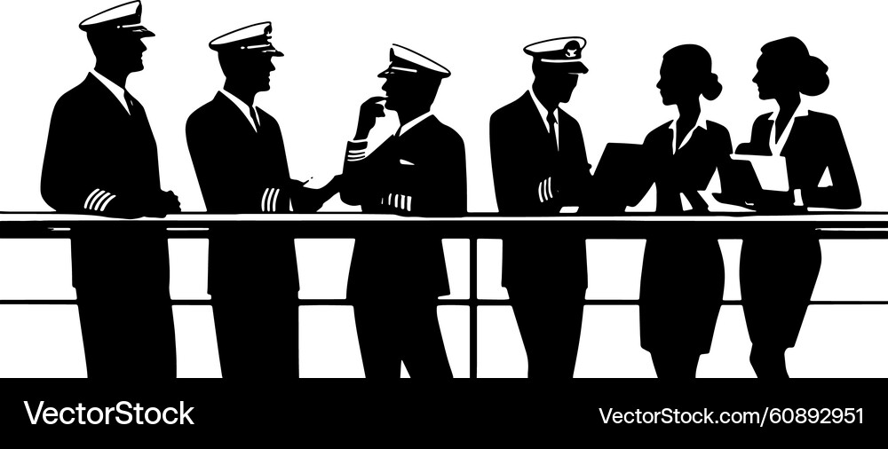 Cruise Ship Officer Team – Royalty-Free Vector | VectorStock