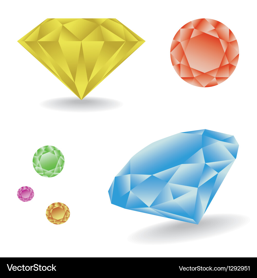 Diamond set Royalty Free Vector Image - VectorStock