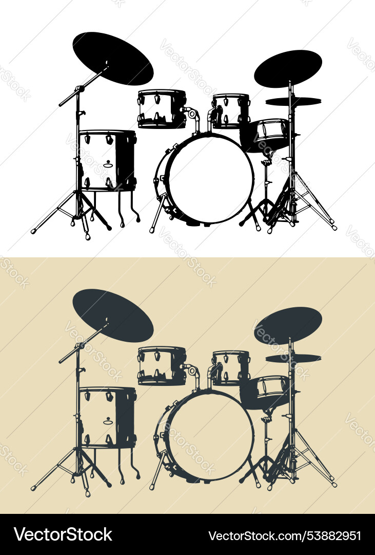 Drum kit Royalty Free Vector Image - VectorStock