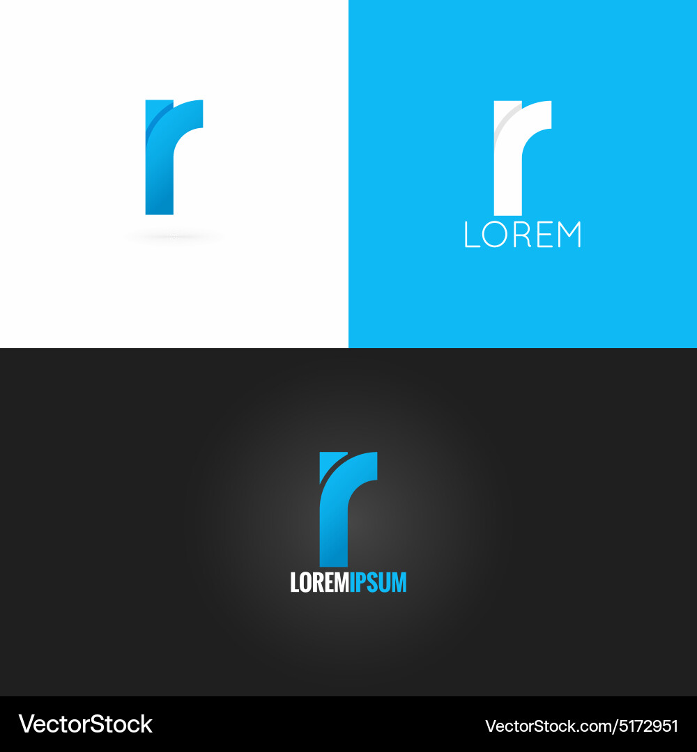 Letter r logo design icon set background Vector Image