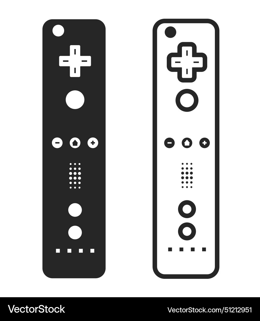 Set of black gamepad template flat icons Vector Image