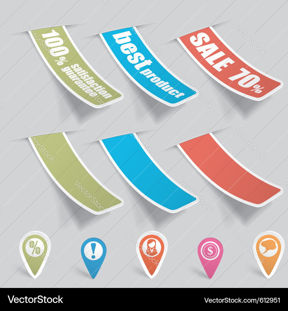 Sticker tags Royalty Free Vector Image - VectorStock