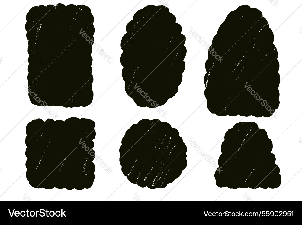 Wobbly edged callout shapes text boxes frames set Vector Image