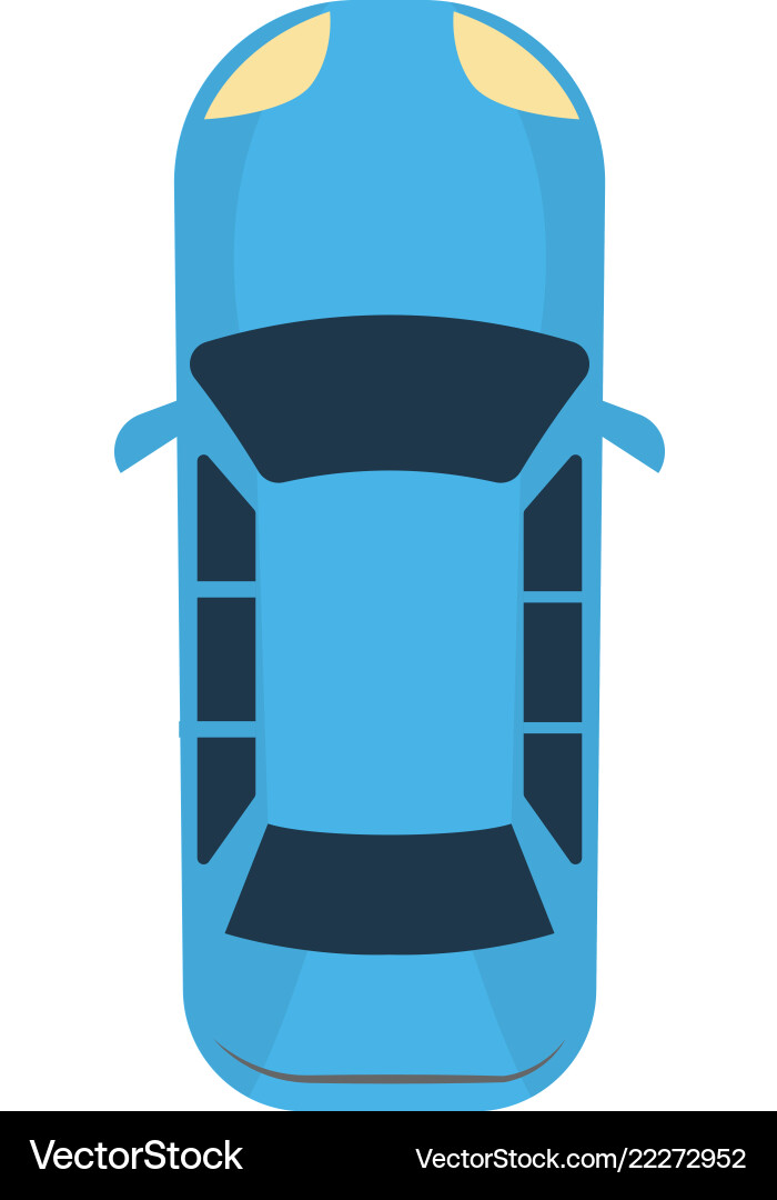 Aerial view of a car Royalty Free Vector Image