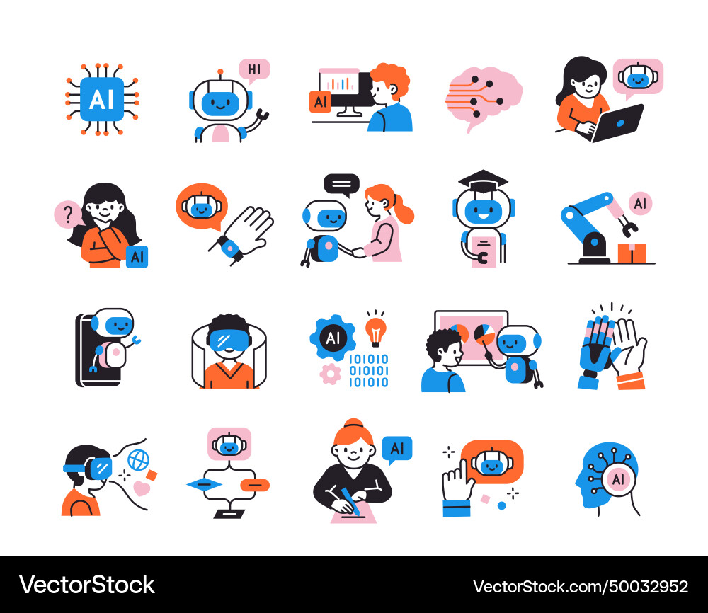 AI & Machine Learning Icons – Royalty-Free Vector | VectorStock