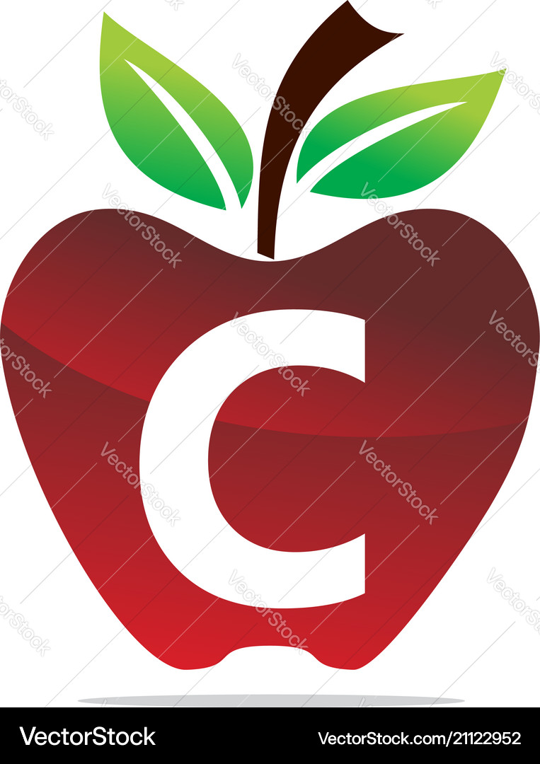 Apple letter c logo design template Royalty Free Vector