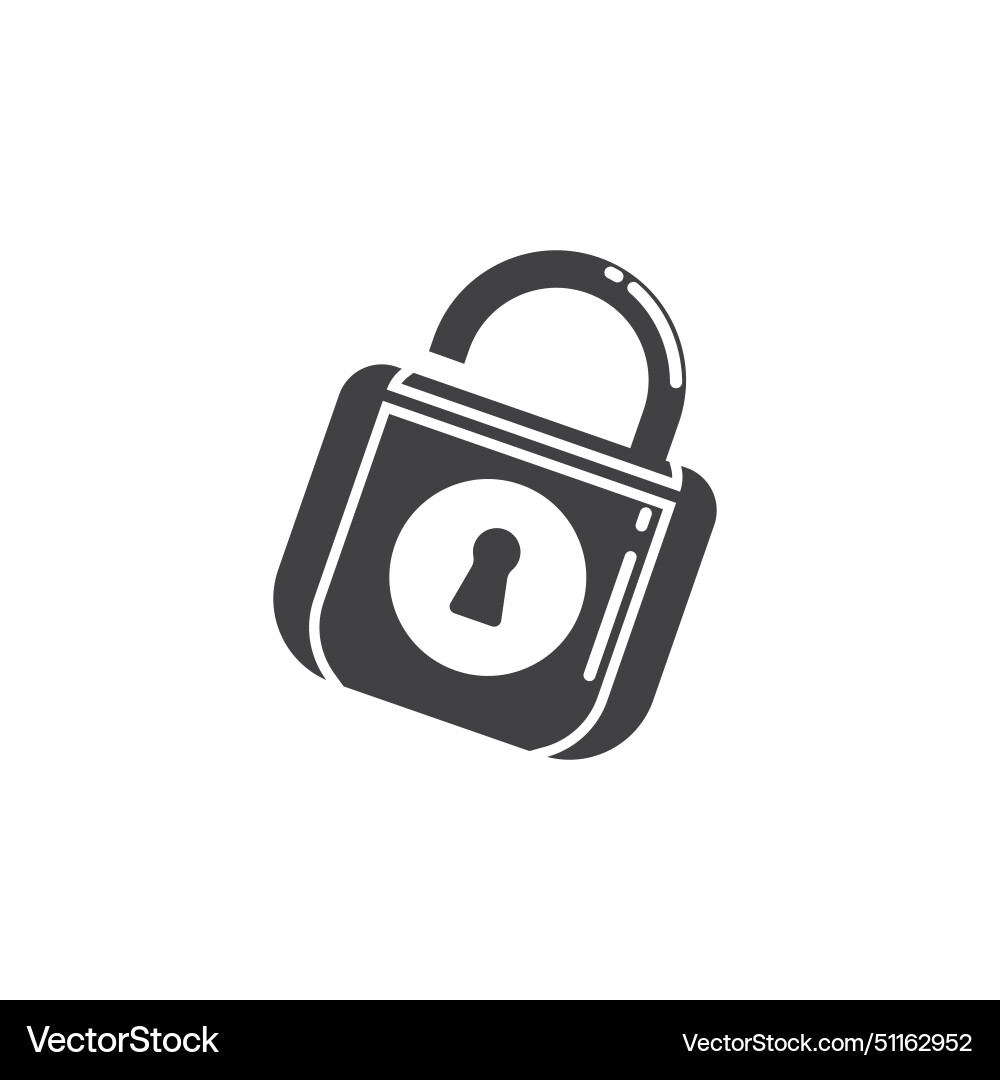 Black unlock padlock element concept design Vector Image