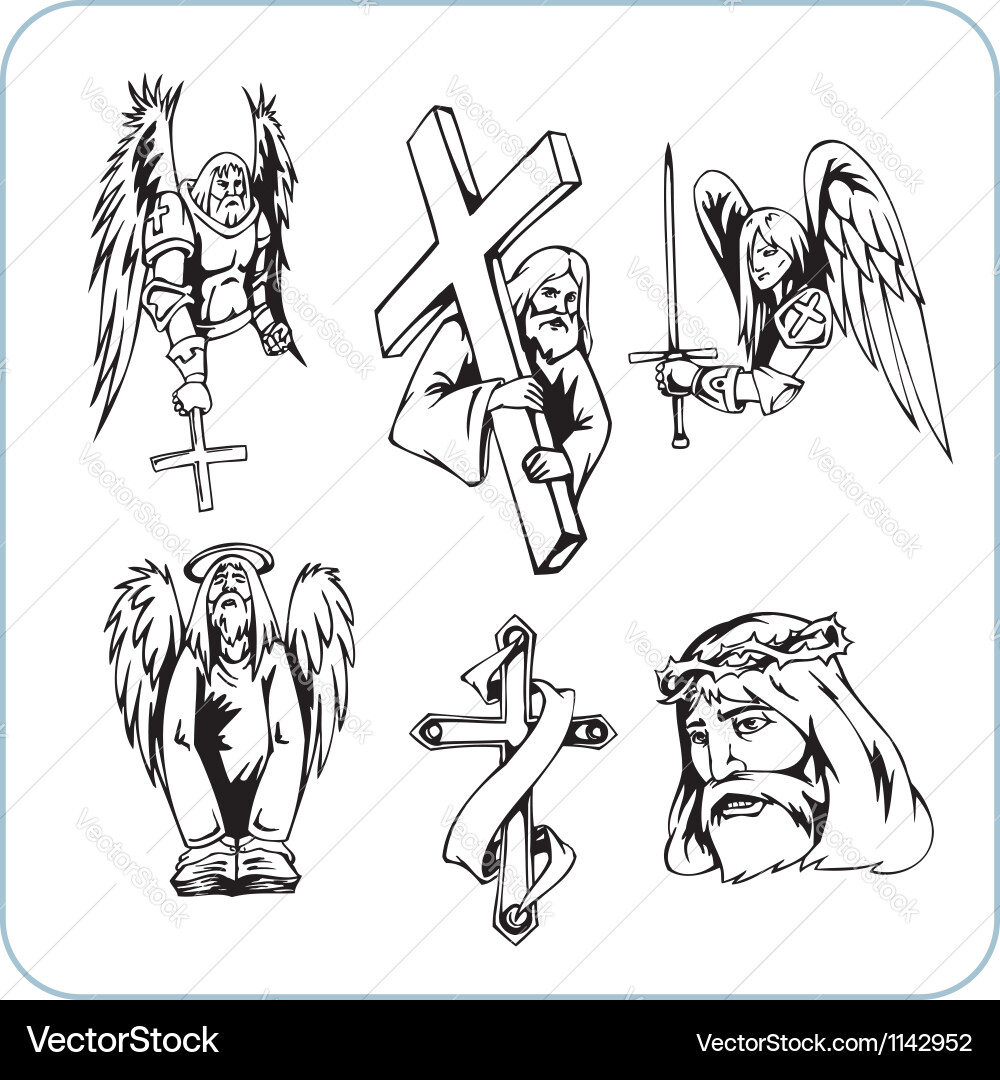 Christian Religious Symbols Royalty Free Vector Image