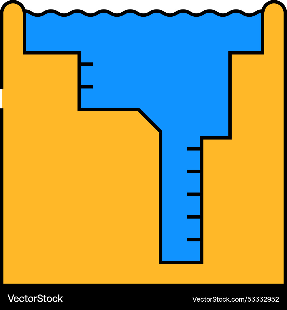 Freediving water pool icon color Royalty Free Vector Image