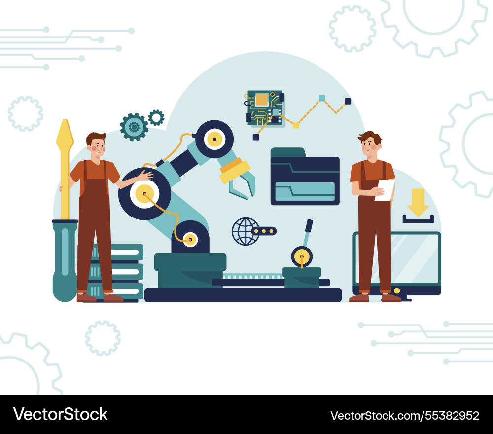Hand drawn flat semiconductor cartoon Royalty Free Vector