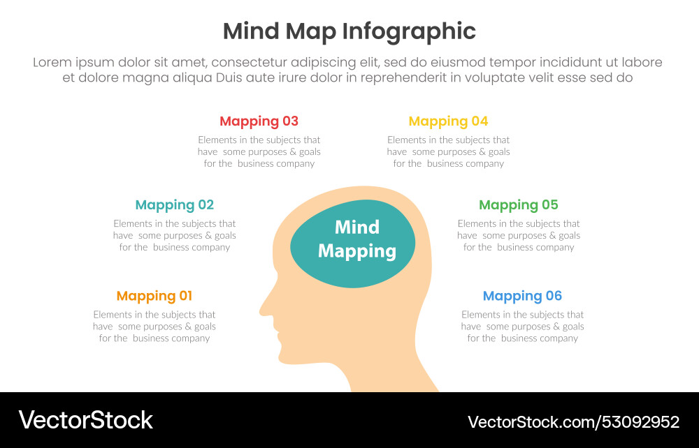 Mind map infographic template banner information Vector Image