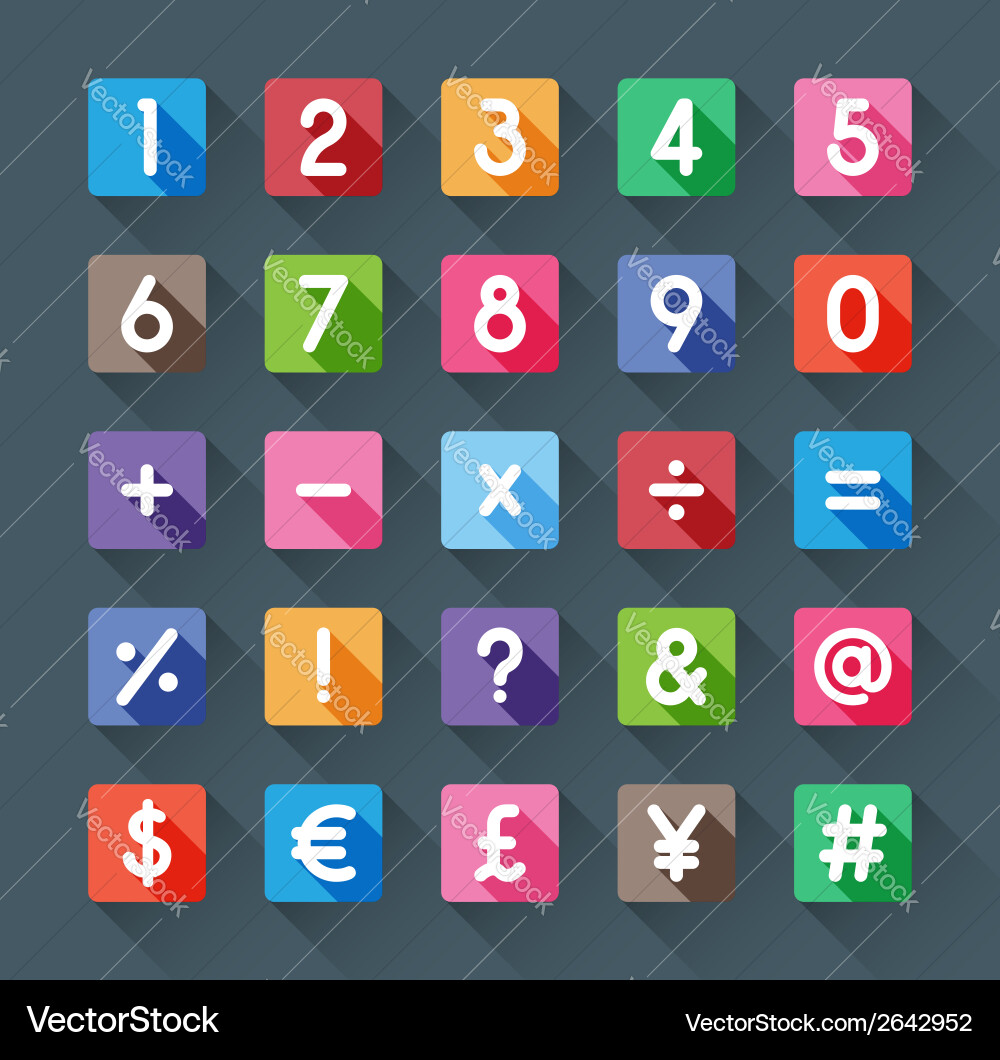 Numbers and symbols Royalty Free Vector Image - VectorStock