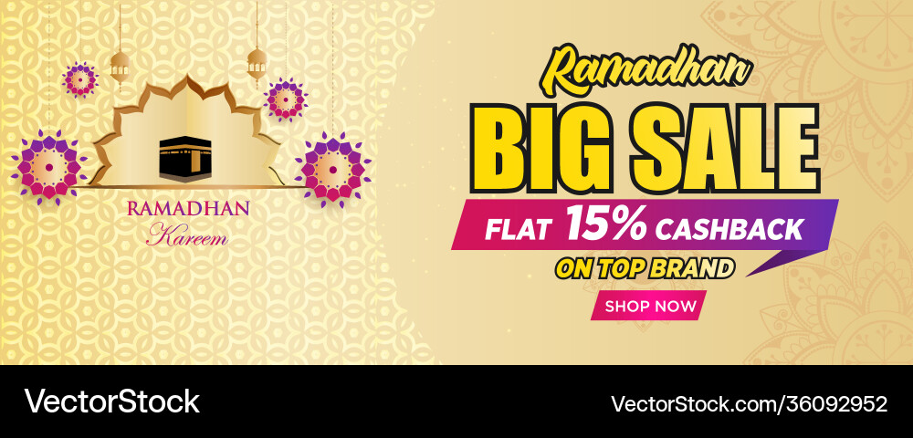 Ramadan sale web header or banner design Vector Image