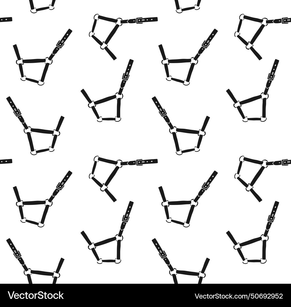 Seamless pattern of hand drawn horse halter Vector Image