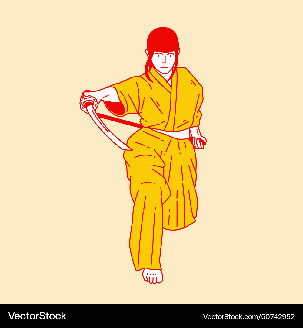 Simple cartoon of a samurai 1 Royalty Free Vector Image