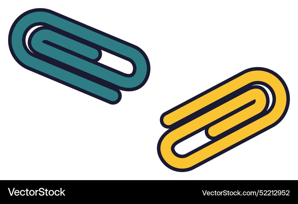 Two colorful paper clips Royalty Free Vector Image