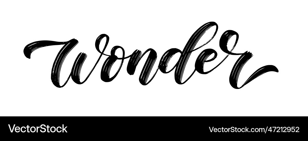 Wonder text modern calligraphy word Royalty Free Vector