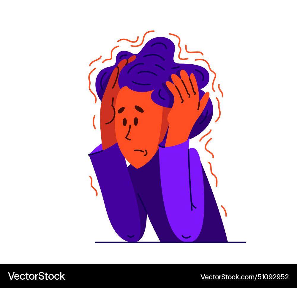 Young man feeling stressed and uncomfortable Vector Image