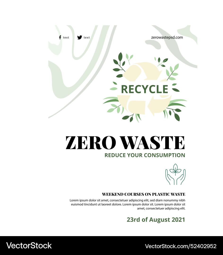 Zero waste poster template Royalty Free Vector Image