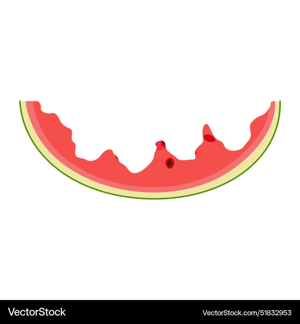Bitten watermelon slice rind Royalty Free Vector Image