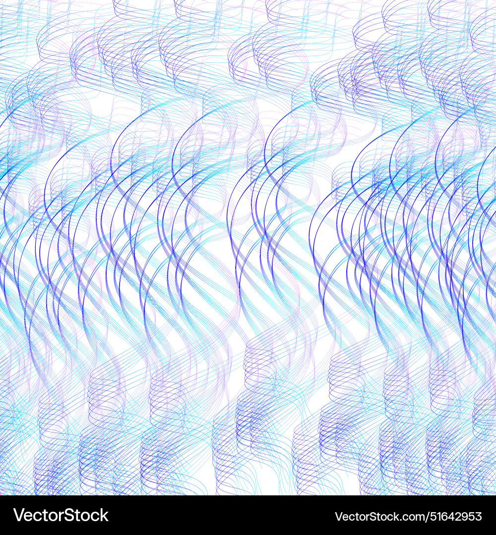 Blue cyan purple squiggly curves abstract pattern Vector Image