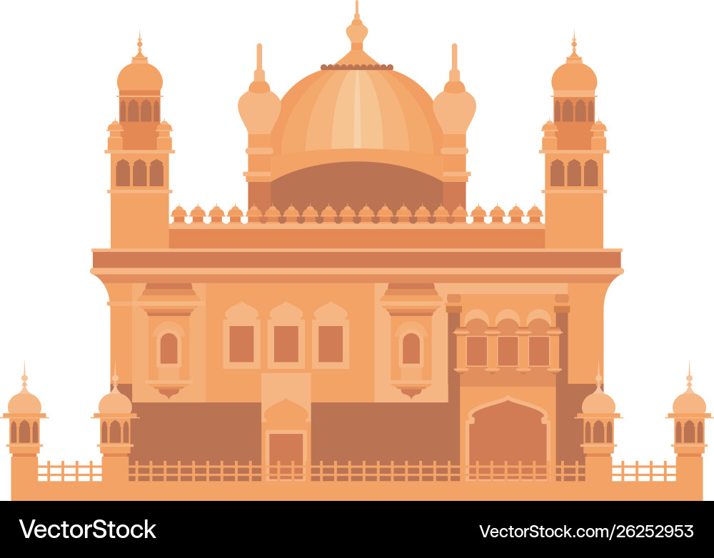 Edification amritsar golden temple and indian Vector Image