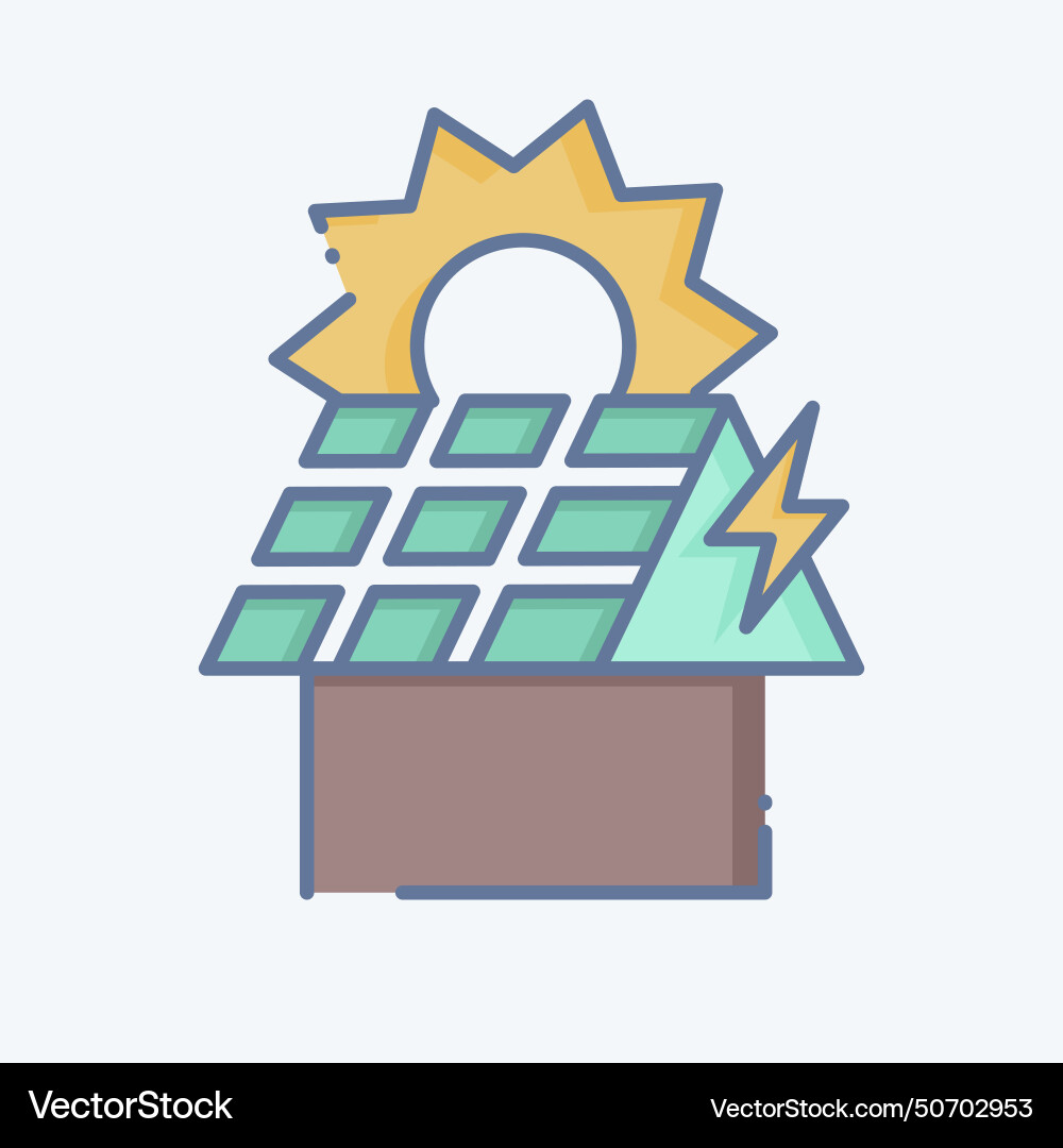Icon rooftop pv related to solar panel symbol Vector Image