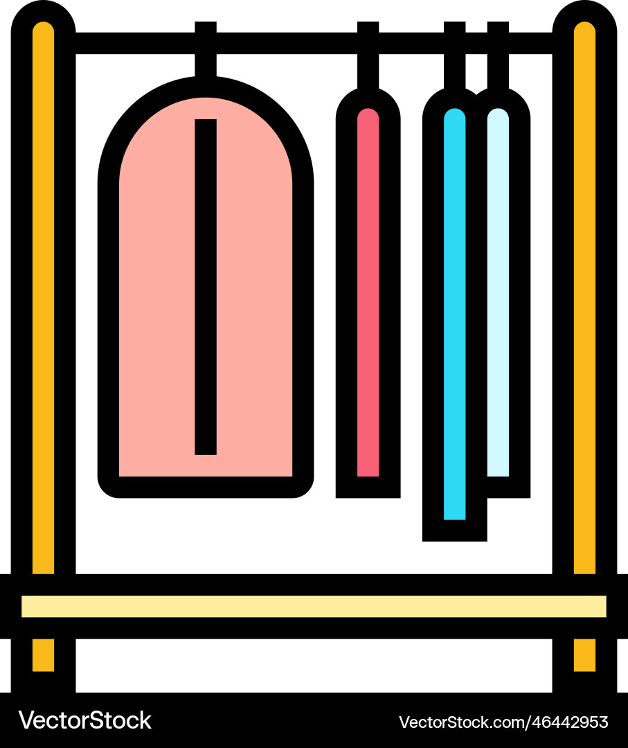 Kid's Garment Rack - Bedroom Icon Royalty Free Vector Image